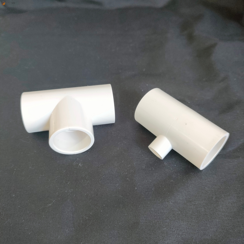 Pvc Water Connection 1/2" PVC Tee Fittings White Mounting Brackets Pipe ...